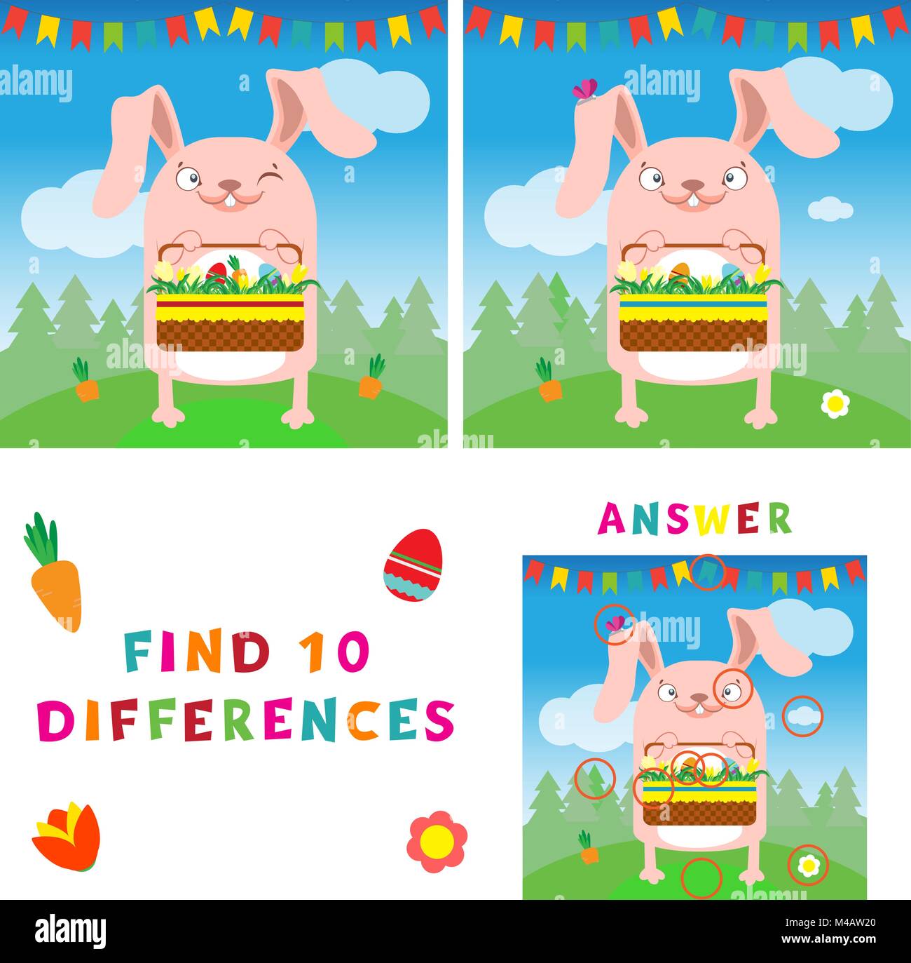 Kids puzzle spot the difference High Resolution Stock Photography and ...