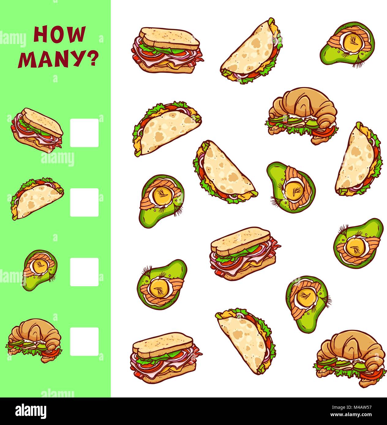 Counting educational game for children. Vector mathematical activity ...