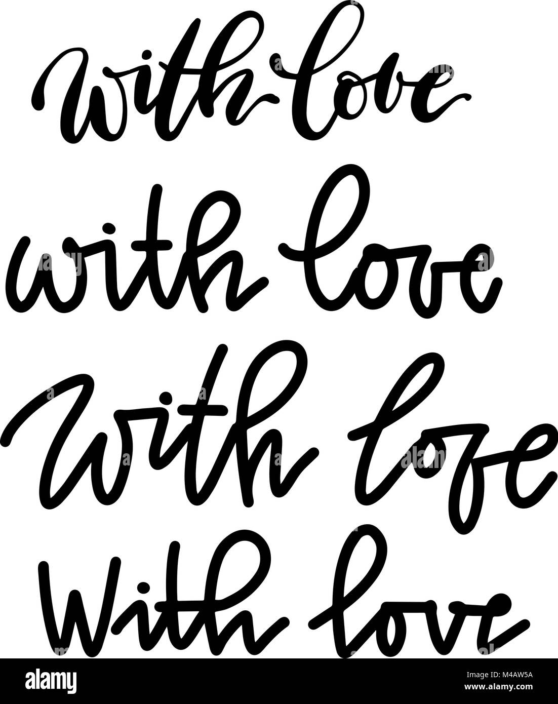 Set of calligraphic inscriptions. With love lettering. Vector isolated ...