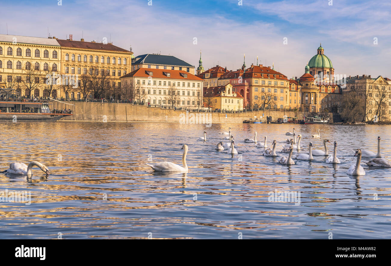 Prague cityscape and the Vltava river Stock Photo - Alamy