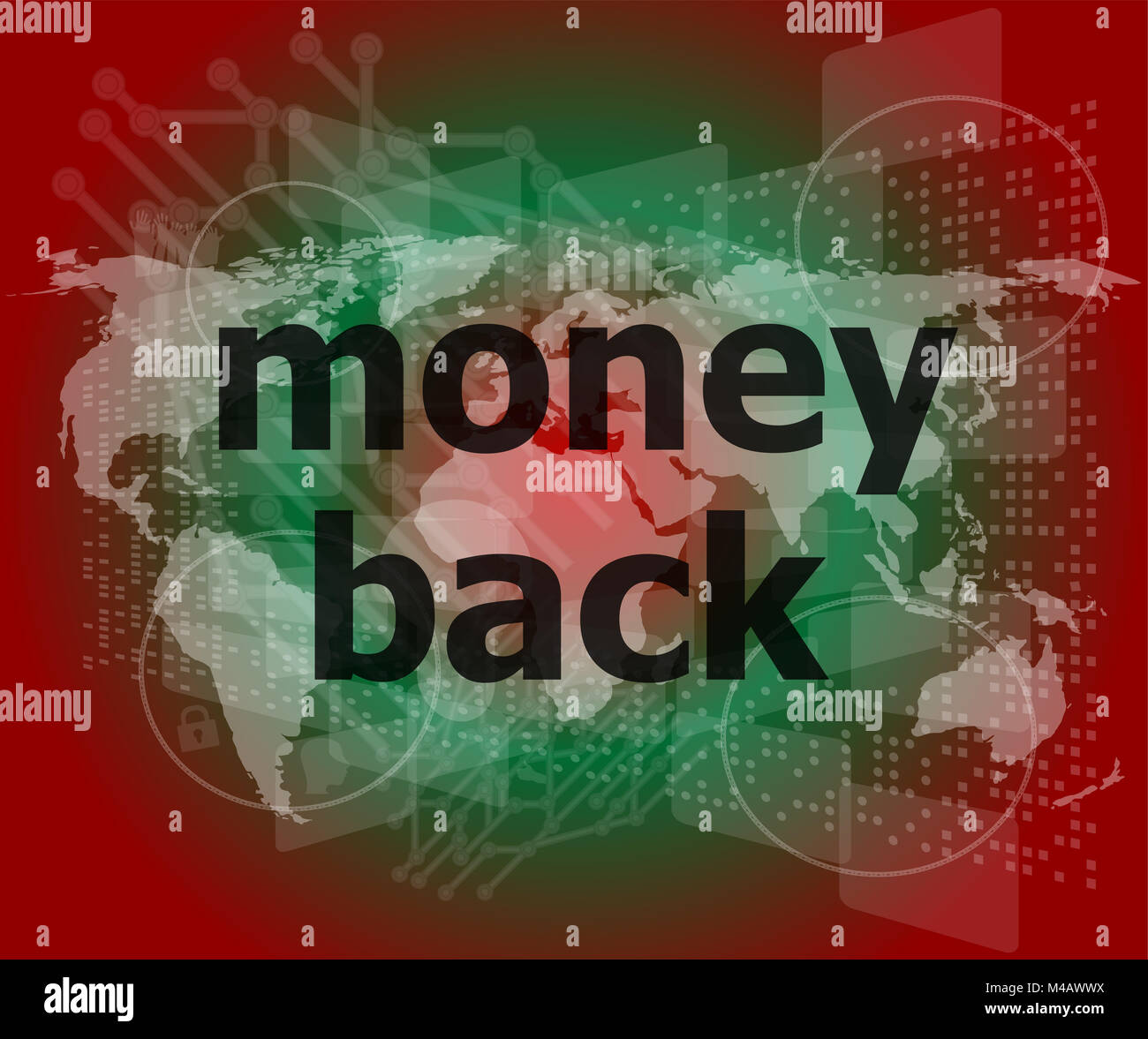 words money back on digital screen, business concept Stock Photo - Alamy