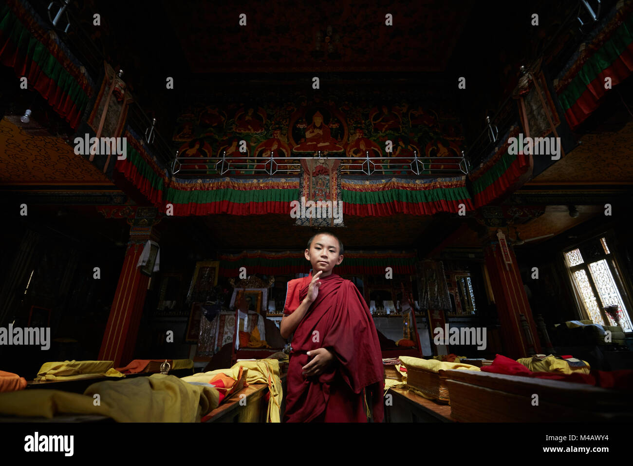 monks at monastery in Kathmandu Nepal Stock Photo - Alamy