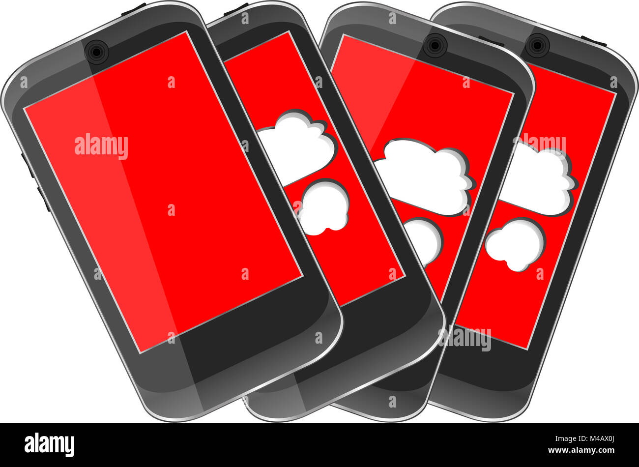 Smart phone set with cloud computing symbol on a screen Stock Photo - Alamy