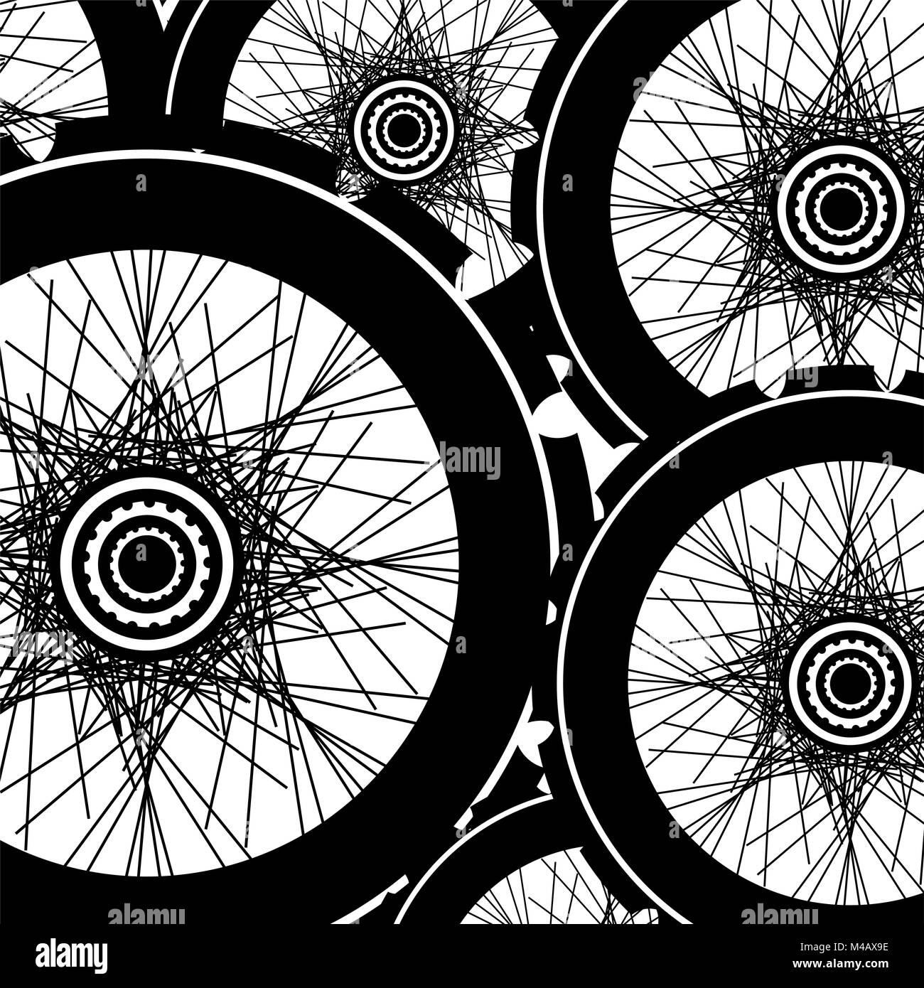 road and mountain bike wheels and tires pattern Stock Photo - Alamy
