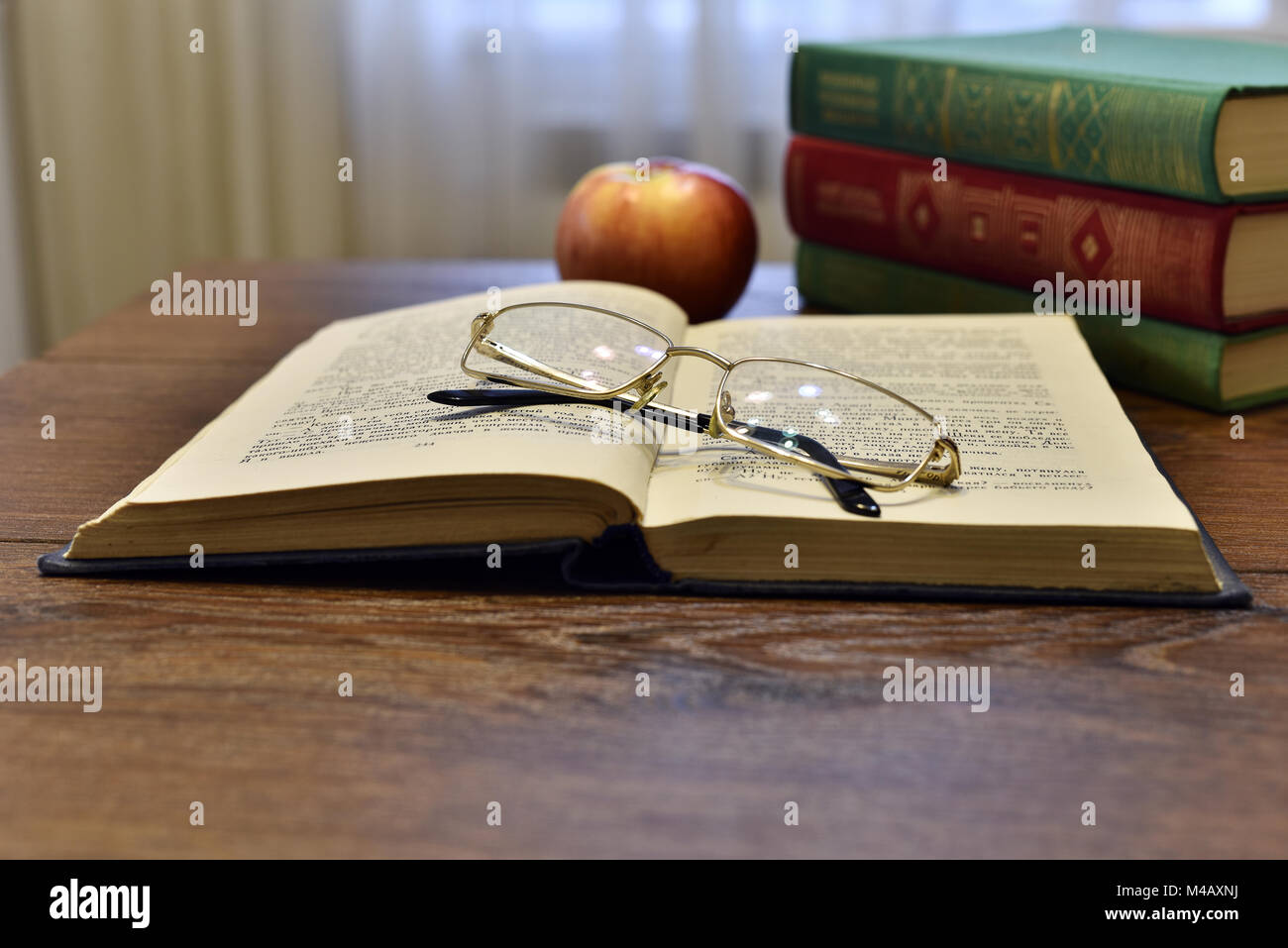 Stack of books open book hi-res stock photography and images - Alamy