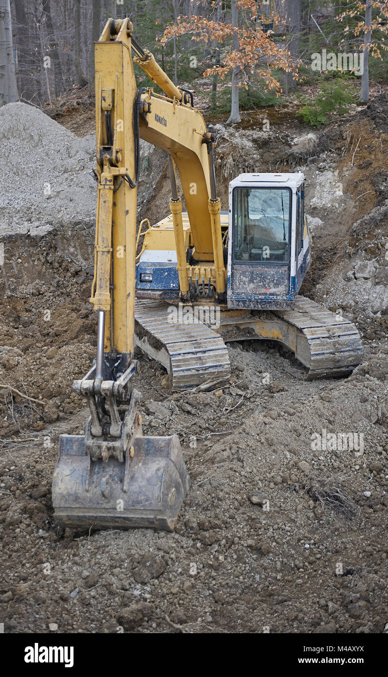 heavy duty construction vehicles at Hiram House Camp, Ohio USA Stock ...