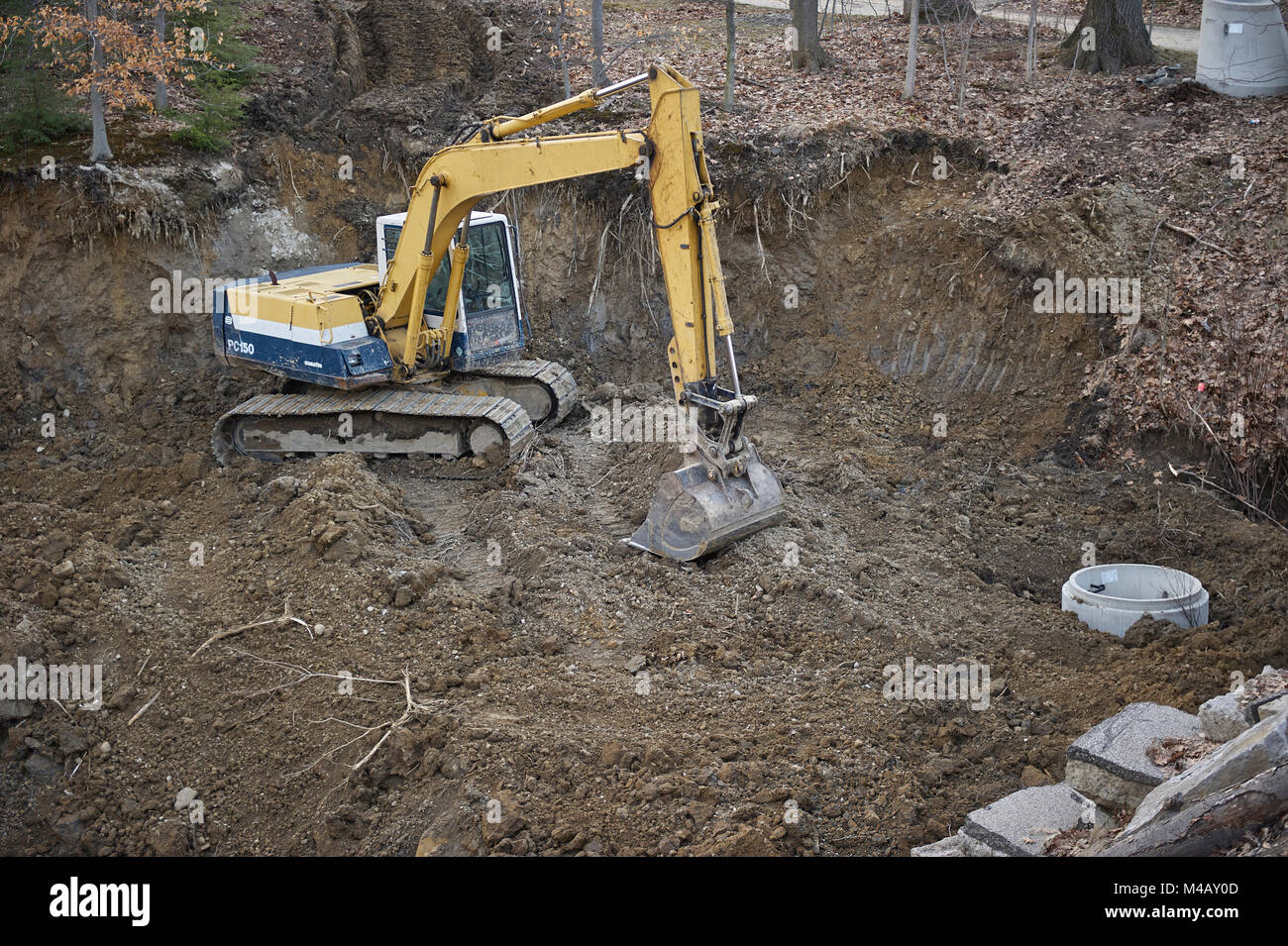 heavy duty construction vehicles at Hiram House Camp, Ohio USA Stock ...