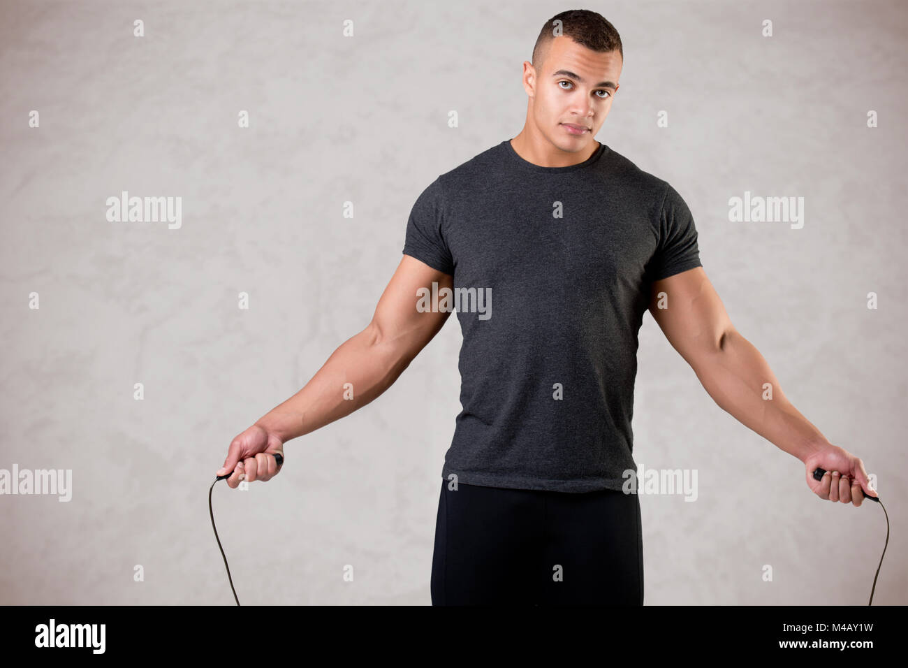 Young sportsman skipping jump rope hi-res stock photography and images ...