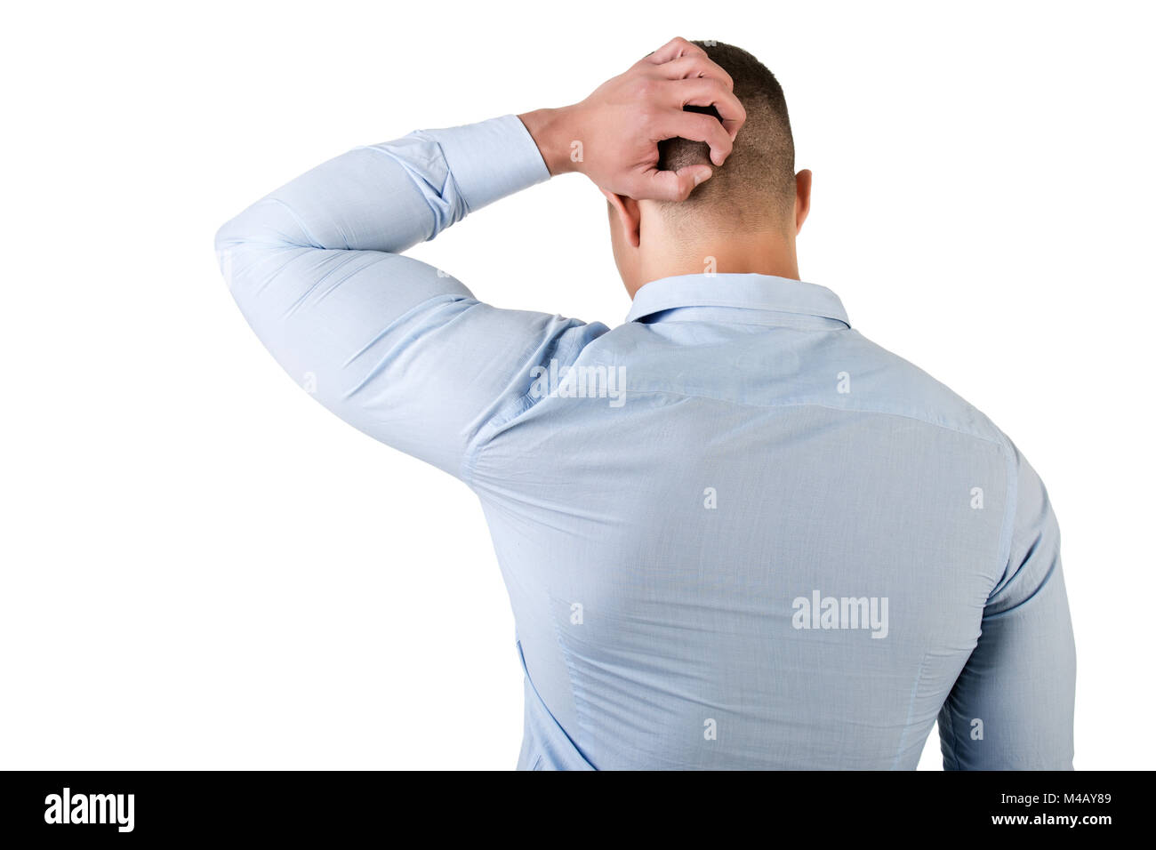 Man With Hand in Head Stock Photo - Alamy