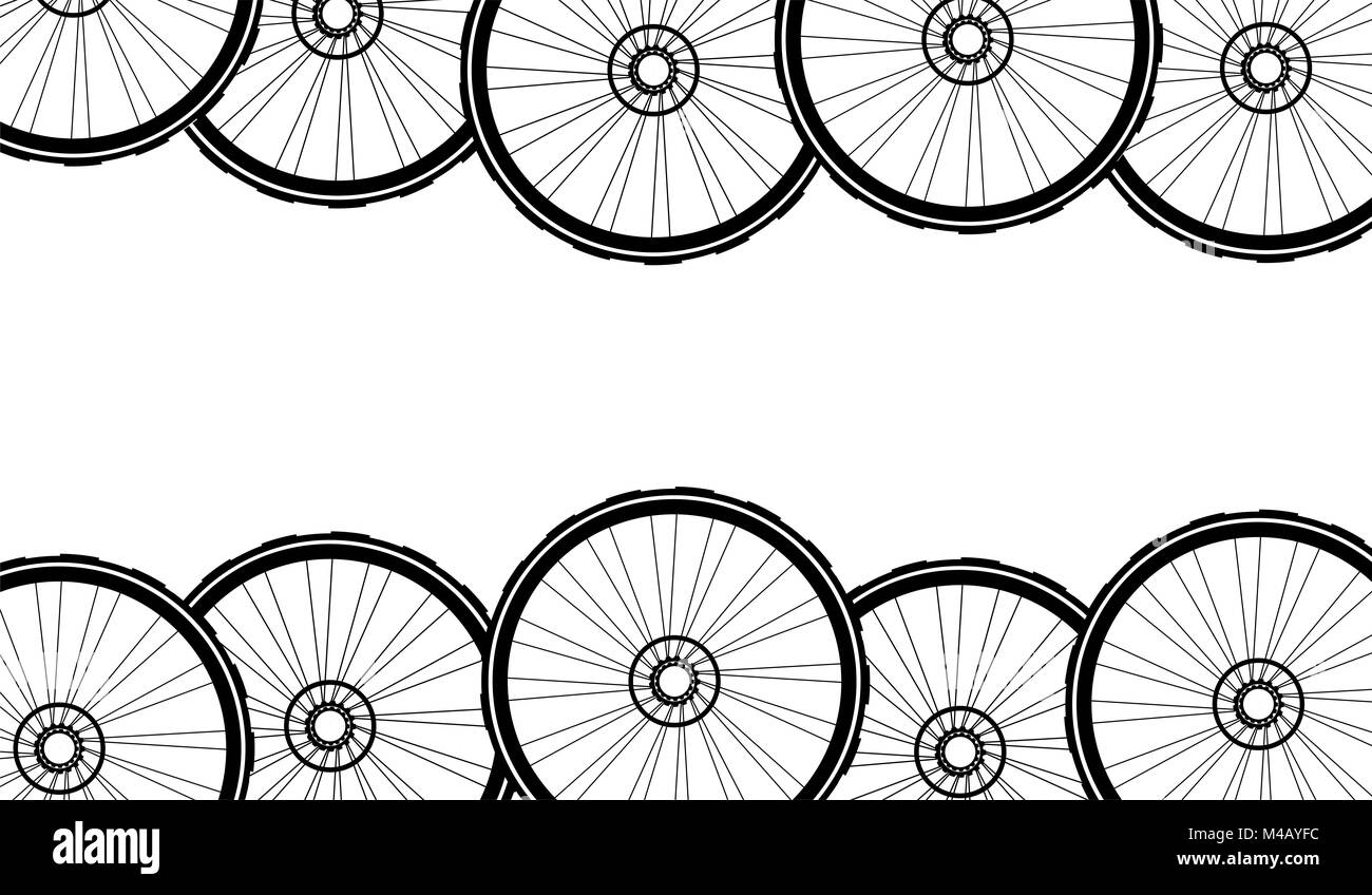 road and mountain bike wheels and tires pattern Stock Photo - Alamy