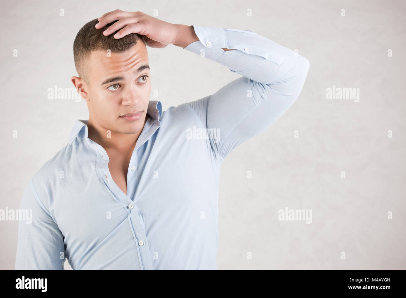 Man Checking Hair Stock Photo - Alamy