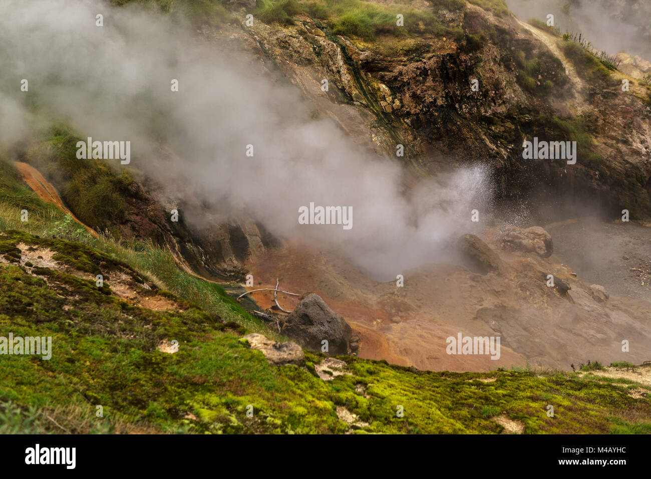 Eruption Bolshoy Big Geyser in Valley of Geysers Stock Photo - Alamy