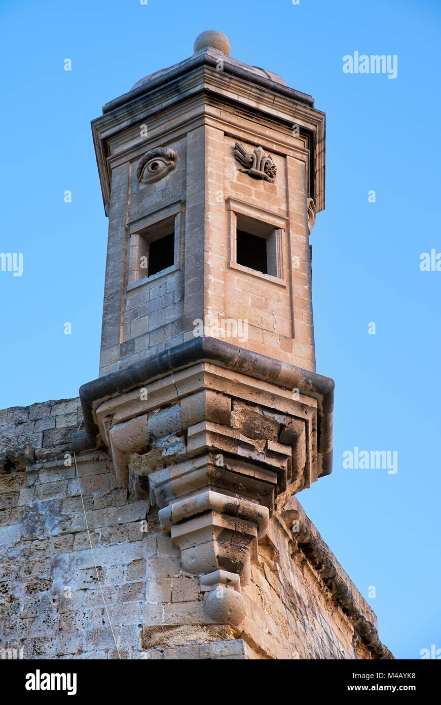 The Guard tower (the Gardjola) of the Singlea bastion. Malta Stock ...