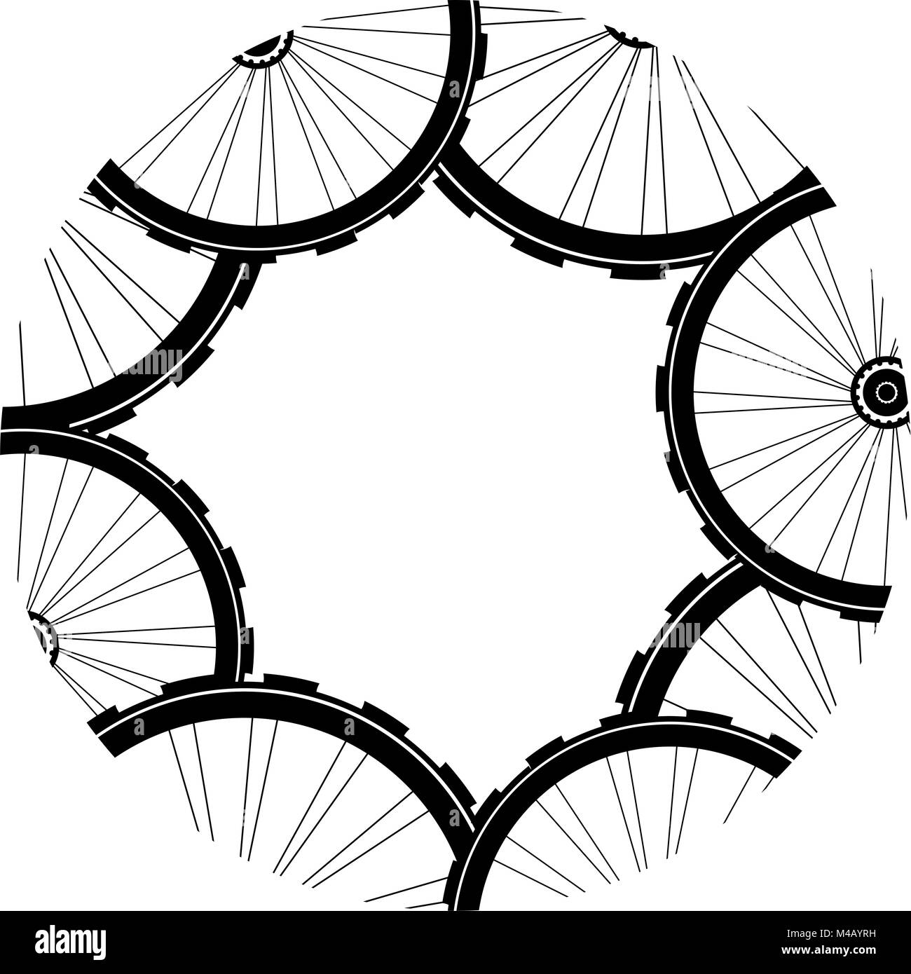 road and mountain bike wheels and tires pattern Stock Photo - Alamy