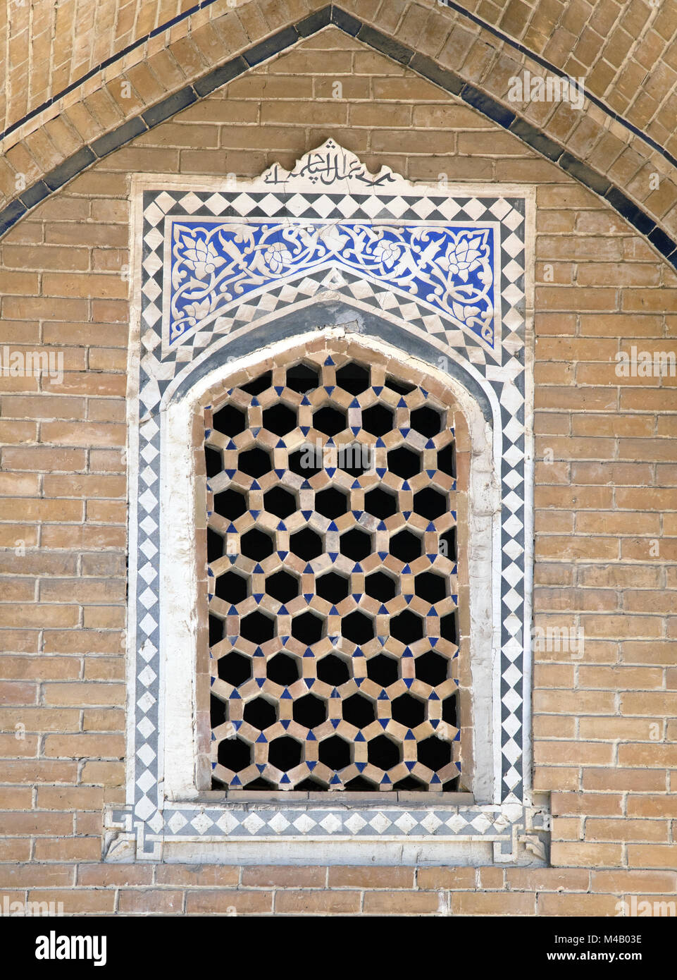 Typical open-work window, Uzbekistan Stock Photo - Alamy