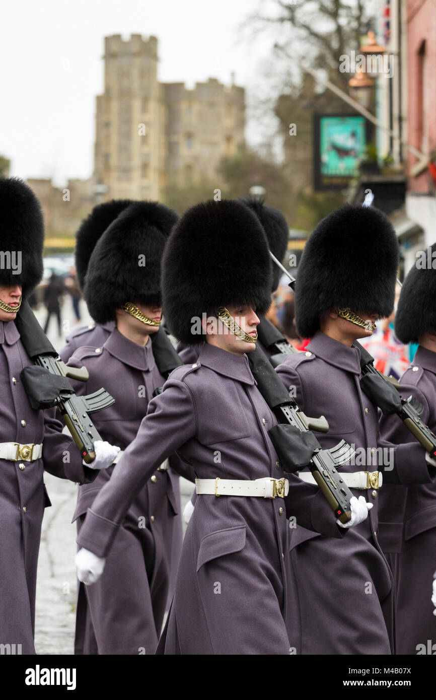 Soldiers of the Grenadier Guards during Changing of the Guard ceremony ...