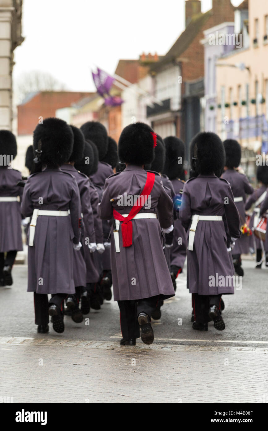 Soldiers of the Grenadier Guards during Changing of the Guard ceremony ...