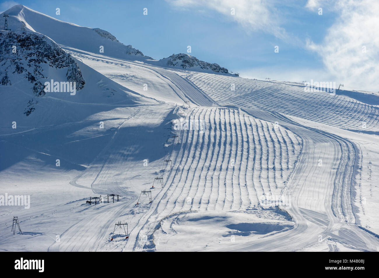 Alpine winter mountain landscape. French Alps with snow Stock Photo - Alamy