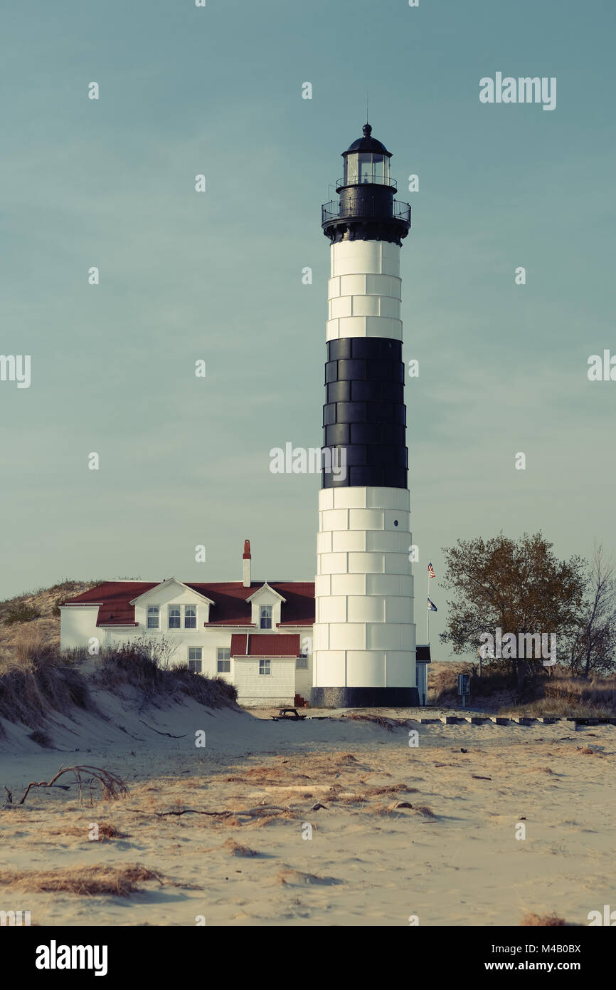 Big Sable Point Lighthouse in dunes, built in 1867 Stock Photo - Alamy