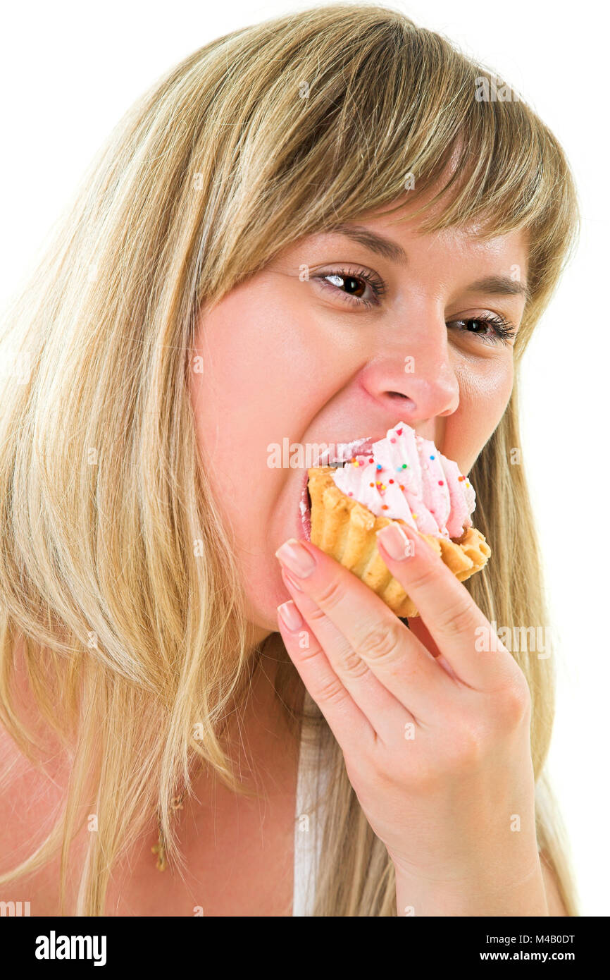 Cupcake cake greed woman hi-res stock photography and images - Alamy