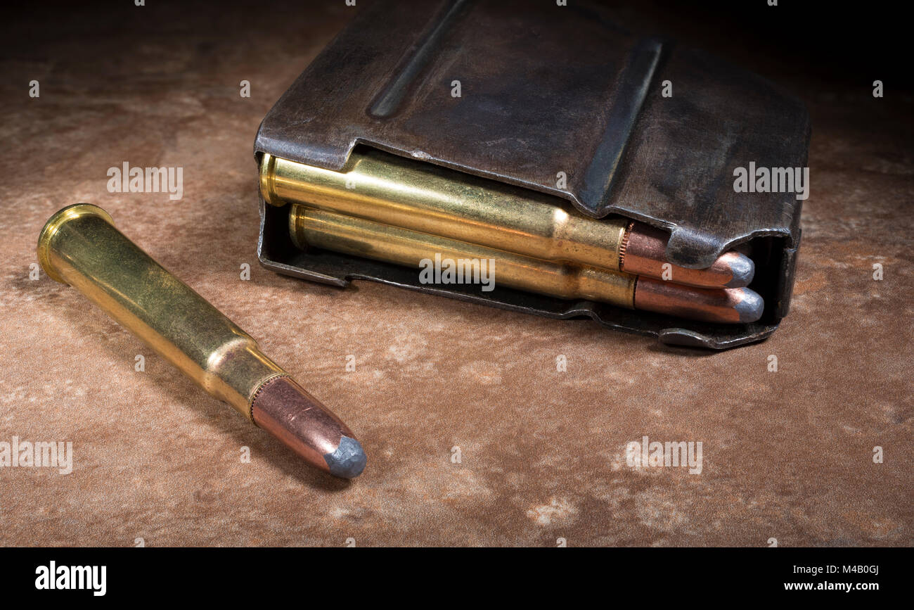 Ammunition and magazine for a 303 rifle used by the British during ...