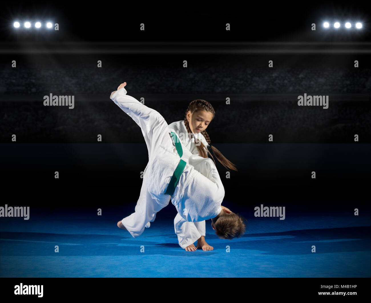 Children martial arts fighters in sports hall Stock Photo - Alamy