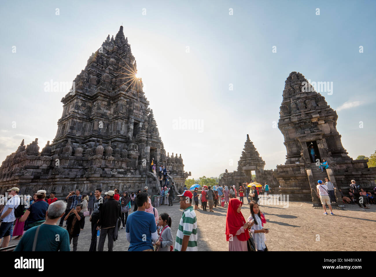 Tourists at the Prambanan Hindu Temple Compound. Special Region of ...