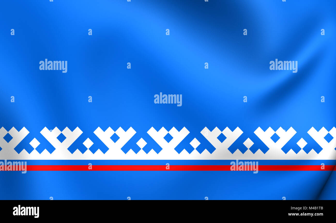 3D Flag of the Yamalo-Nenets Autonomous Okrug, Russia Stock Photo - Alamy