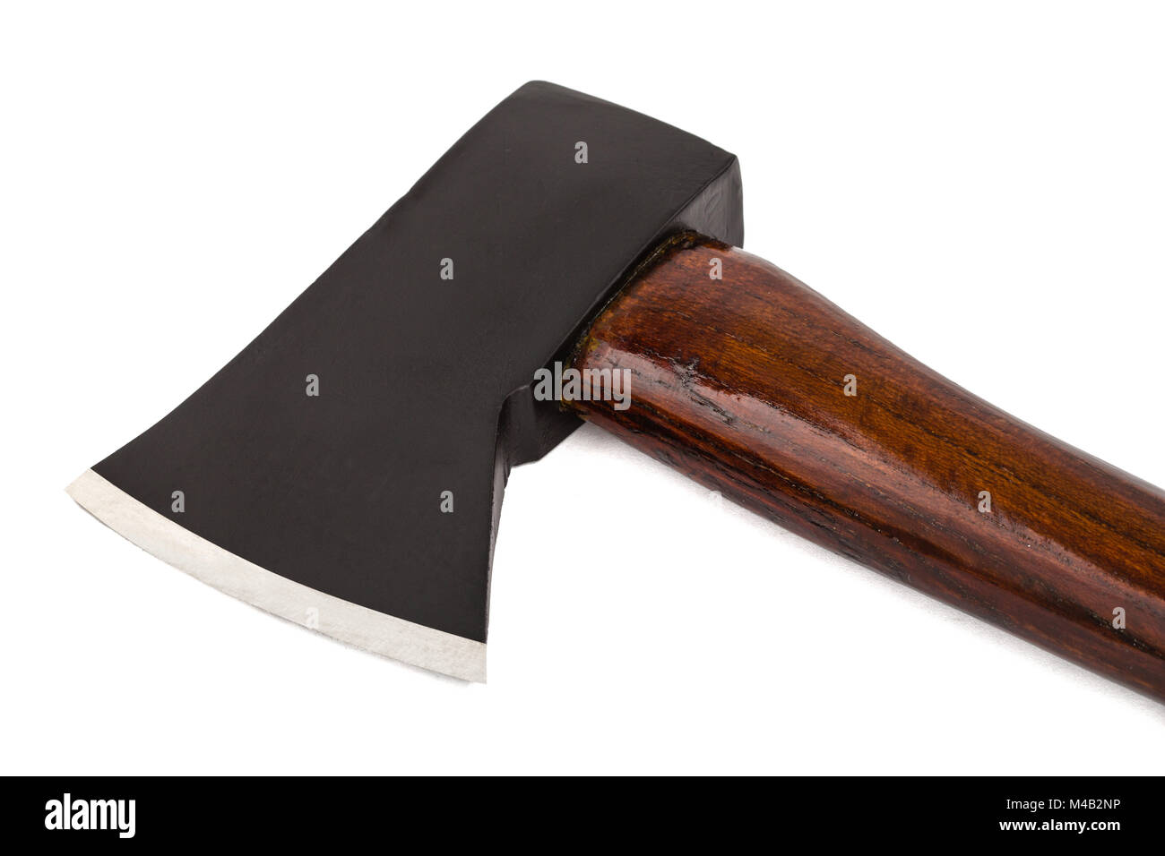 Axe with wooden handle isolated on white background Stock Photo - Alamy