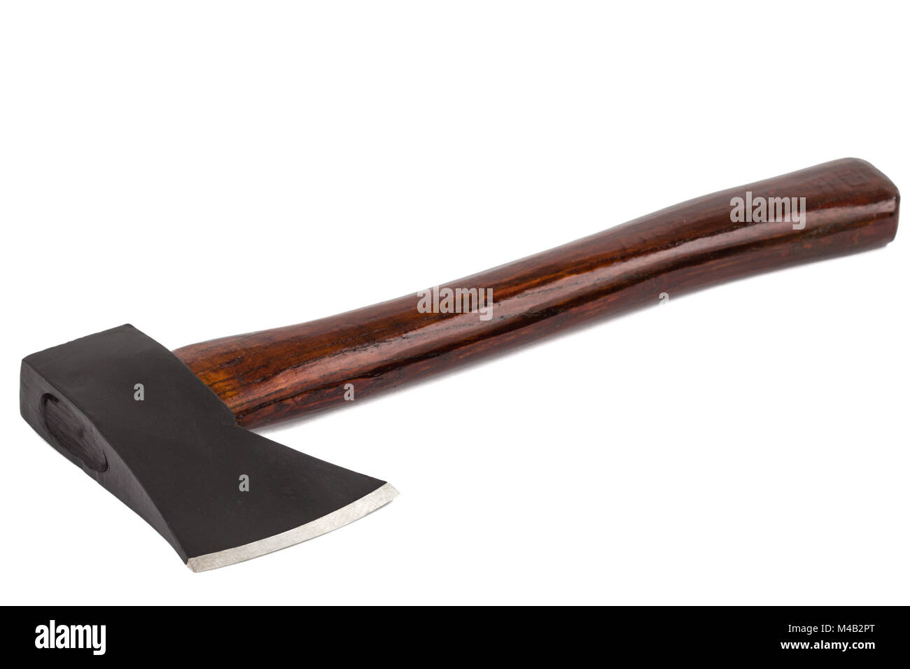 Axe with wooden handle isolated on white background Stock Photo - Alamy