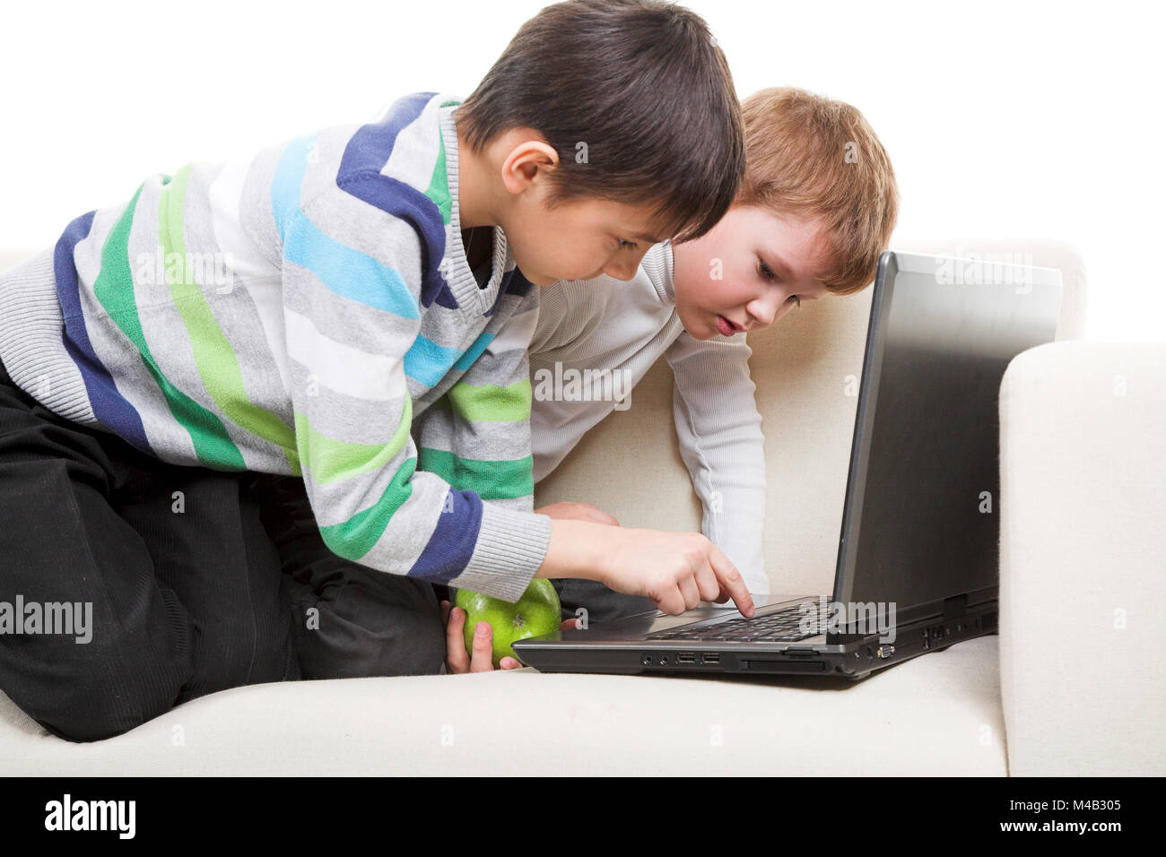 Two boys laptop school hi-res stock photography and images - Alamy