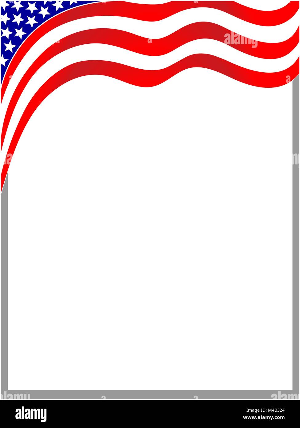 American flag wave background frame with empty space for text Stock ...