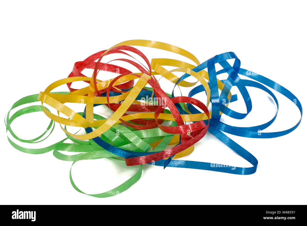 Multicolored streamer, isolated on white background Stock Photo - Alamy