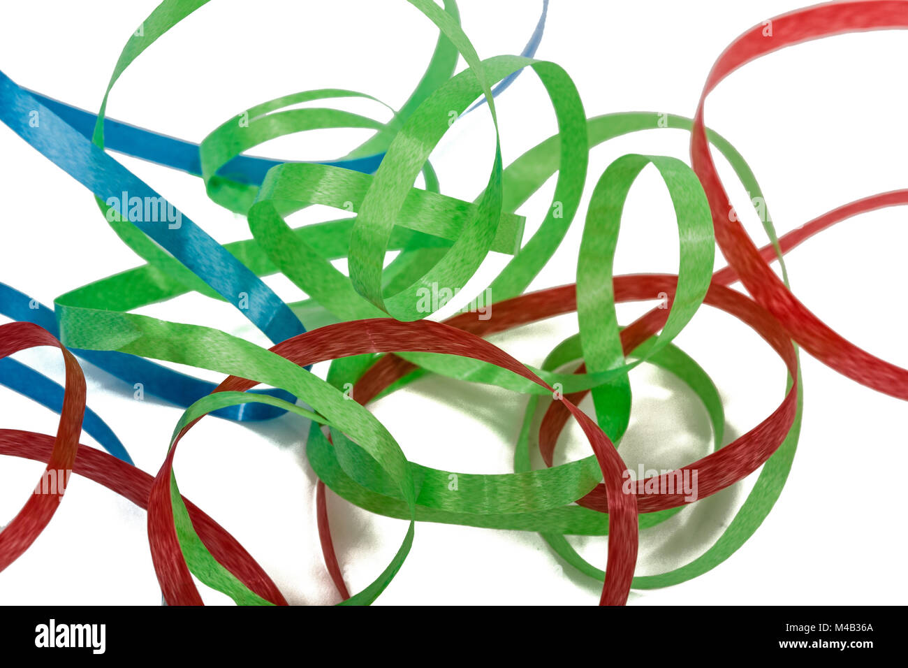 Multicolored streamer, isolated on white background Stock Photo - Alamy
