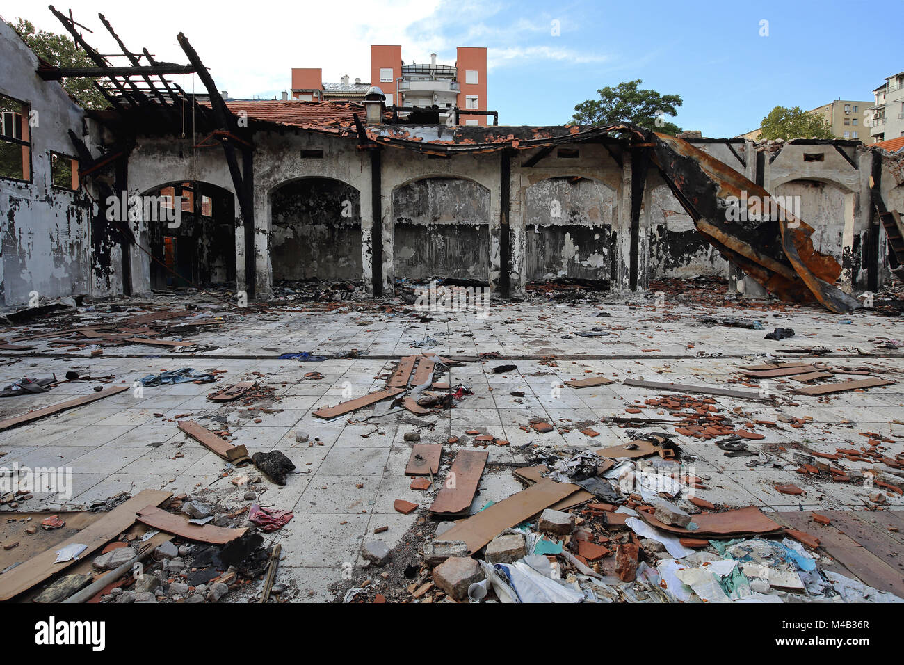 After fire empty damaged building structure hi-res stock photography ...