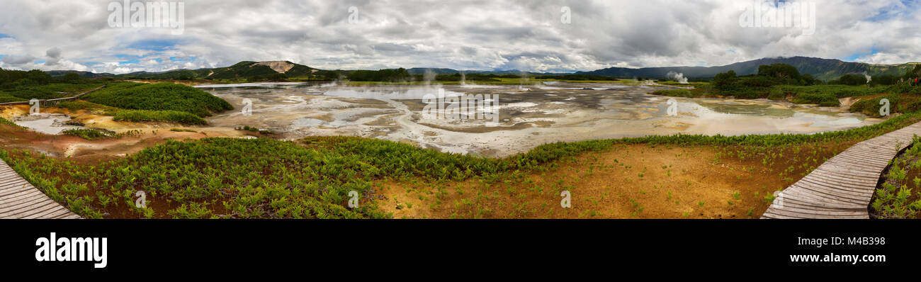 Panorama of Uzon Caldera. Kronotsky Nature Reserve Stock Photo - Alamy