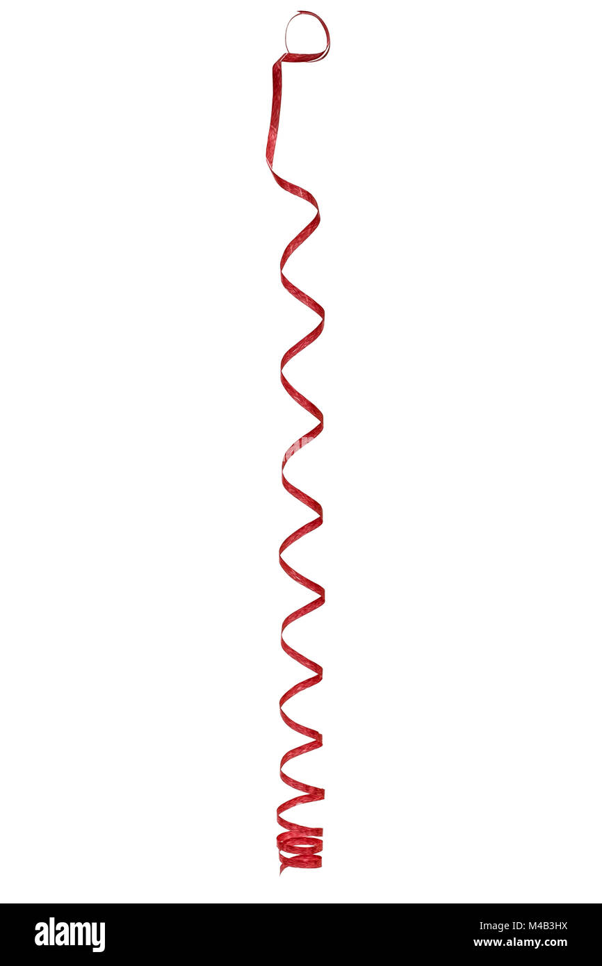 Red streamer, isolated on a white background Stock Photo - Alamy