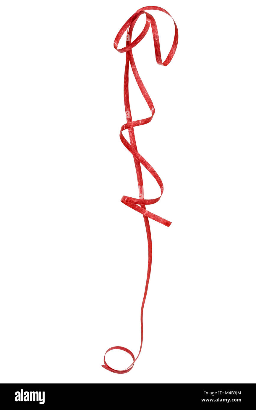 Red streamer, isolated on a white background Stock Photo - Alamy