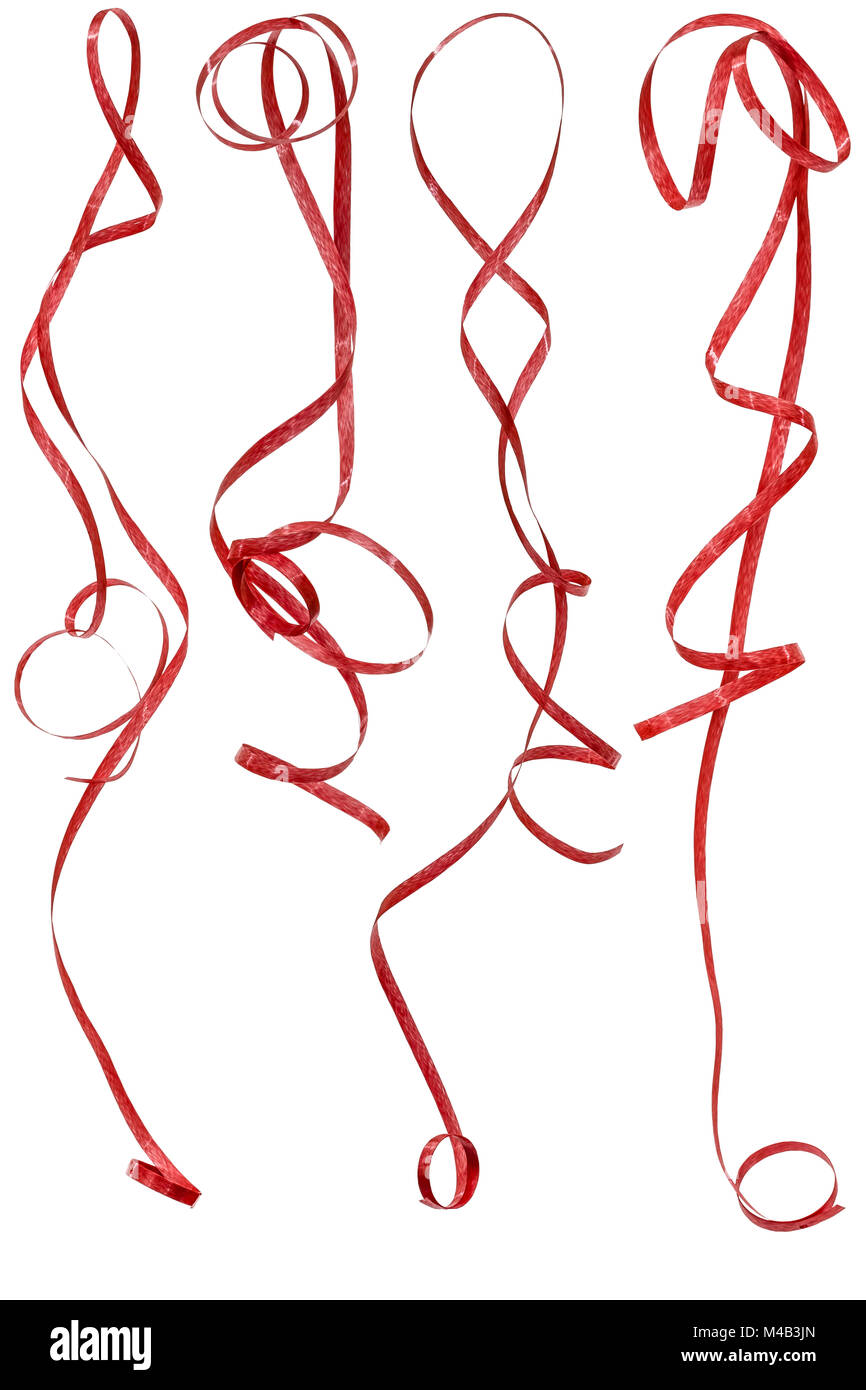 Red streamer, isolated on a white background Stock Photo - Alamy