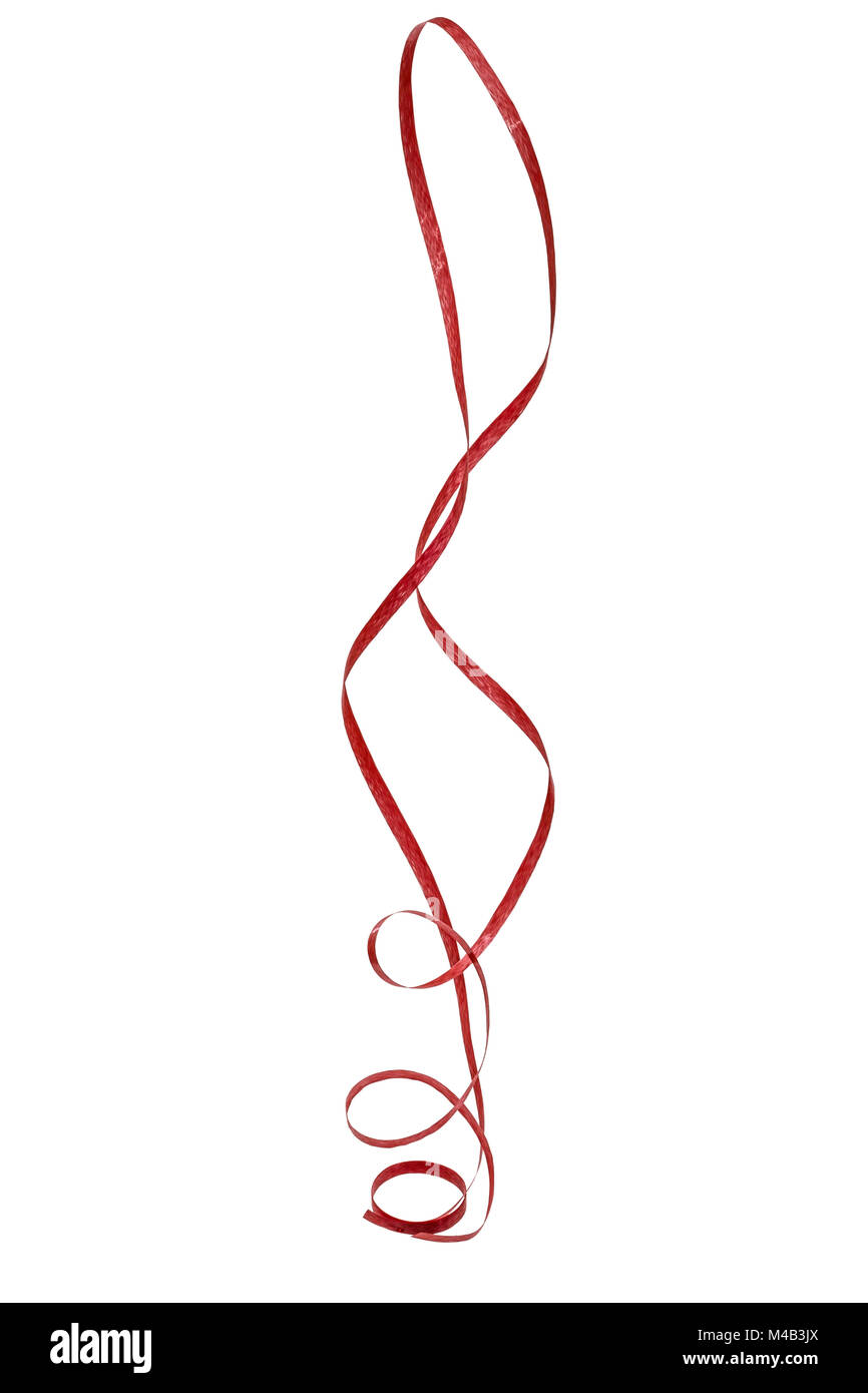 Red streamer, isolated on a white background Stock Photo - Alamy
