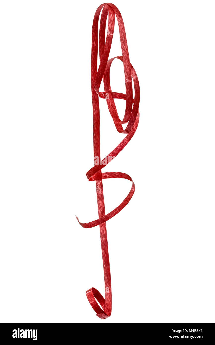 Red streamer, isolated on a white background Stock Photo - Alamy