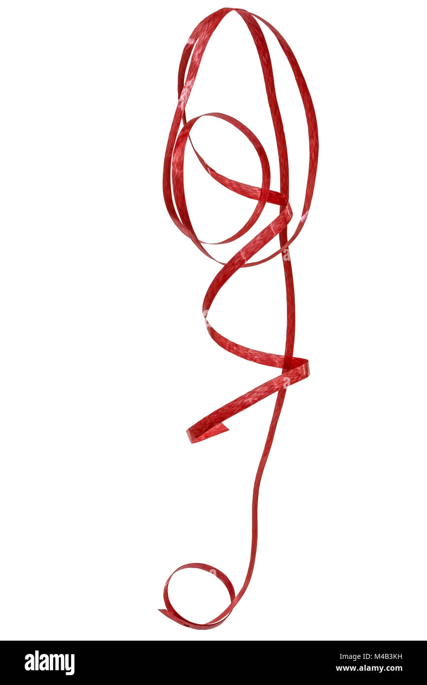 Red streamer, isolated on a white background Stock Photo - Alamy