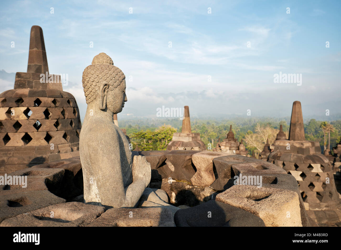 Buddha image with the hand position of Dharmachakra mudra, representing ...