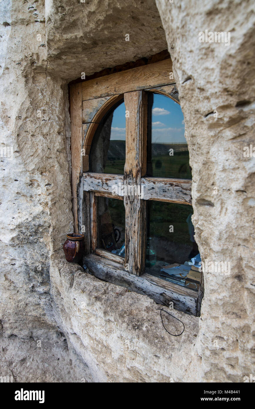 Cave monastery in the historical temple complex of old Orhei or Orheiul ...