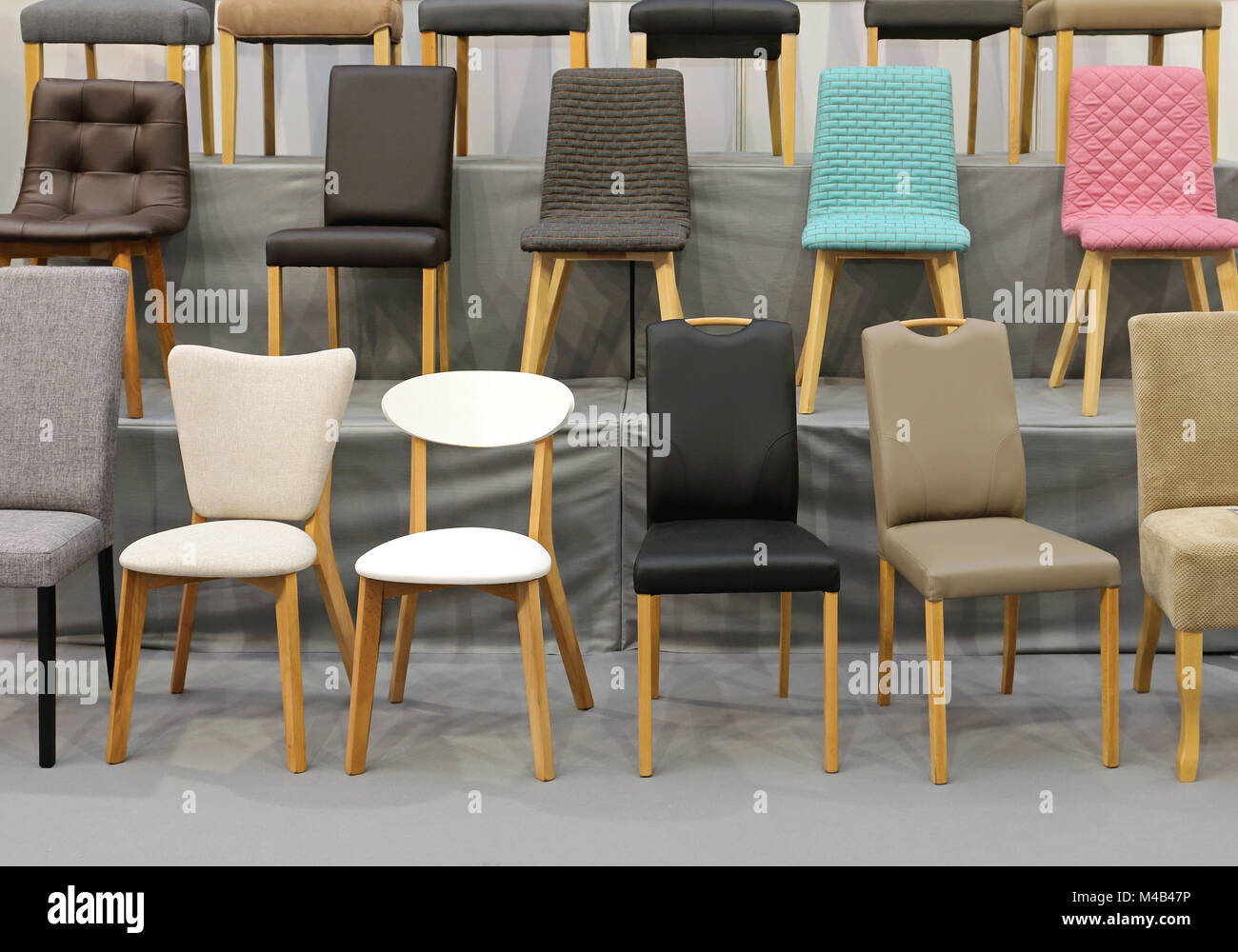Various New Modern Chairs at Display Stock Photo - Alamy