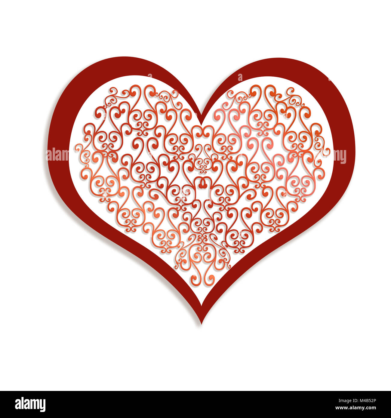 Lace heart romantic card Stock Photo - Alamy