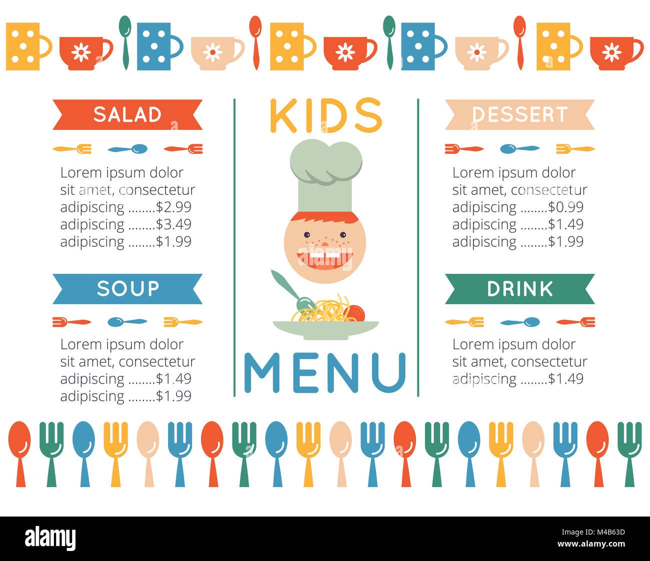 kids menu template Stock Photo - Alamy