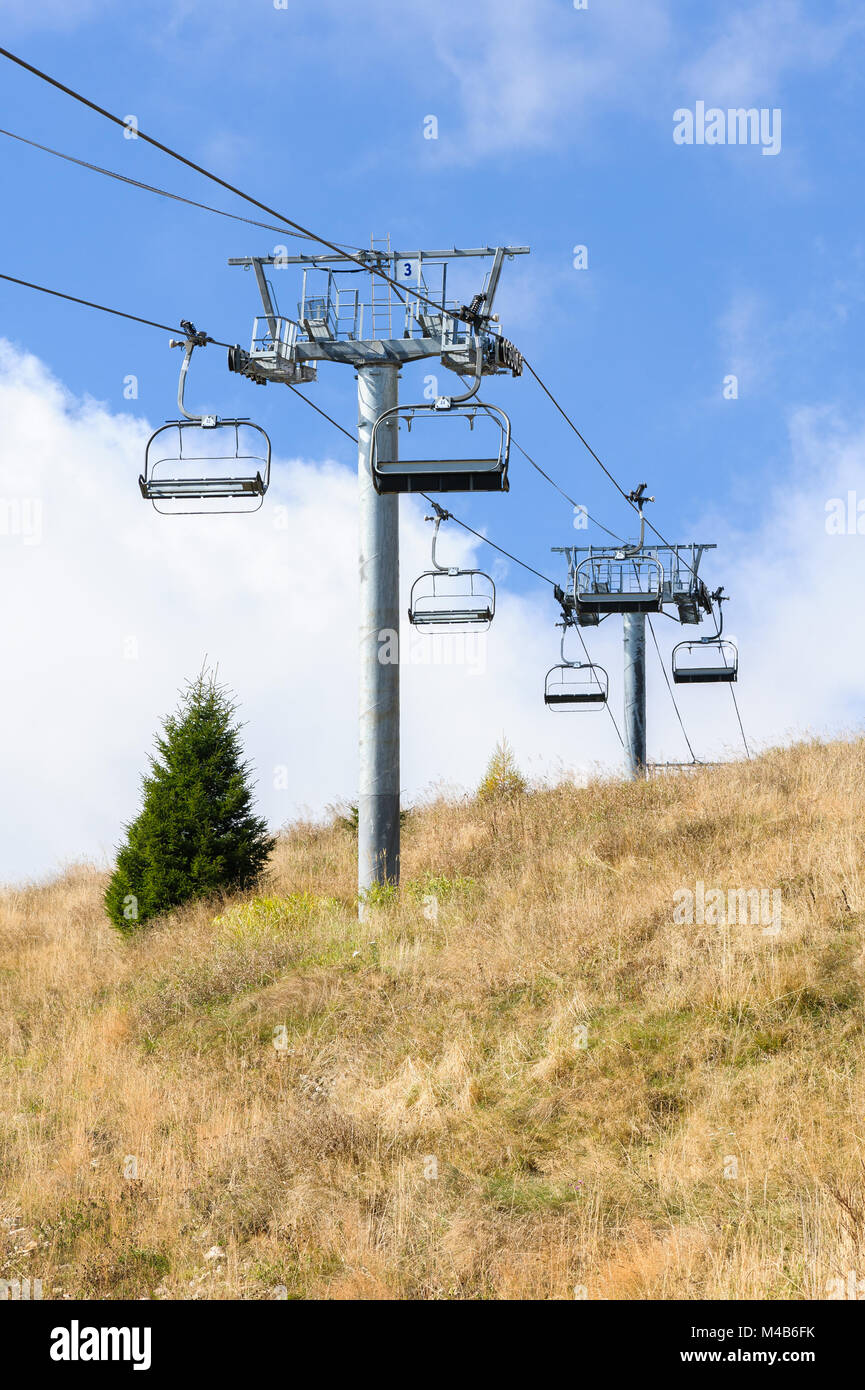 Mountain cableway during the summer Stock Photo - Alamy