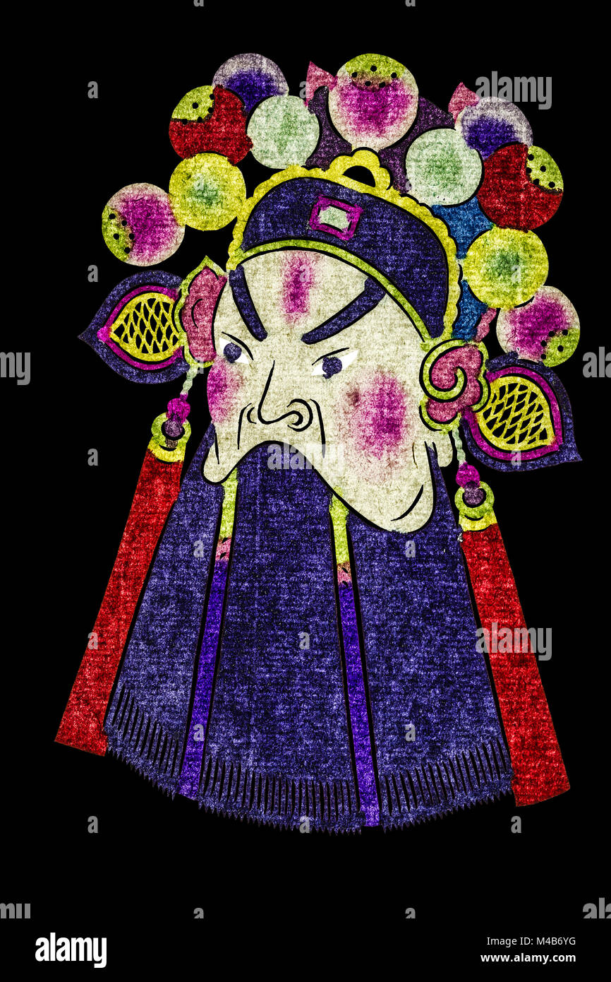 Chinese tradition opera mask, isolated on black background Stock Photo ...