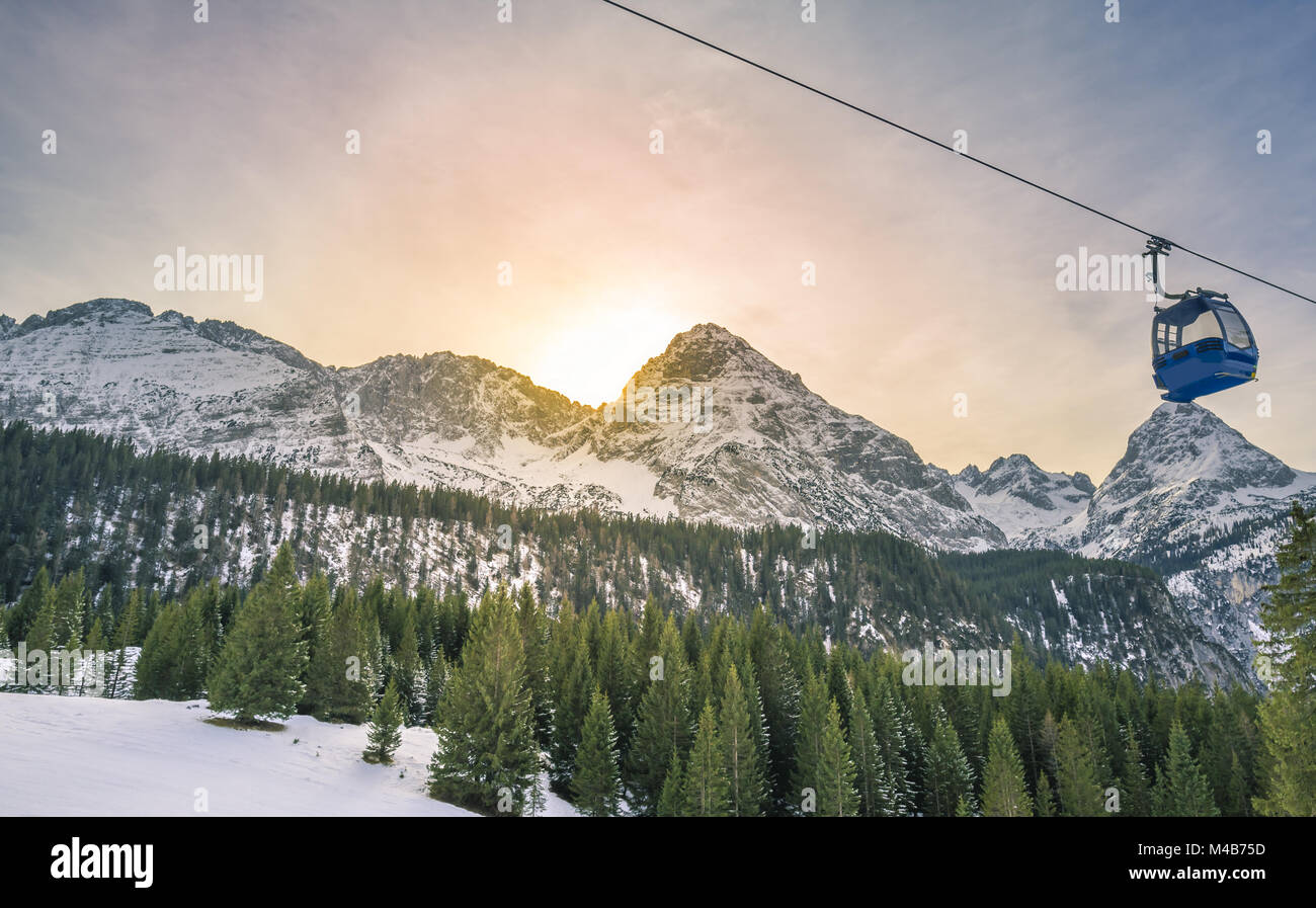 Alpine view on a winter sunny day Stock Photo - Alamy